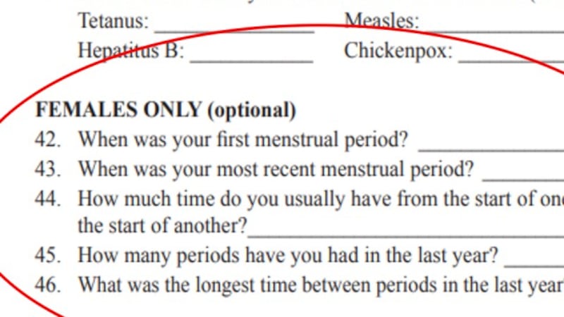 Menstruation questions on Florida high school athletic form face scrutiny Menstruation questions on Florida high school athletic form face scrutiny